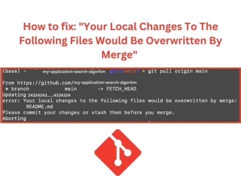 Your Local Changes To The Following Files Would Be Overwritten By Merge